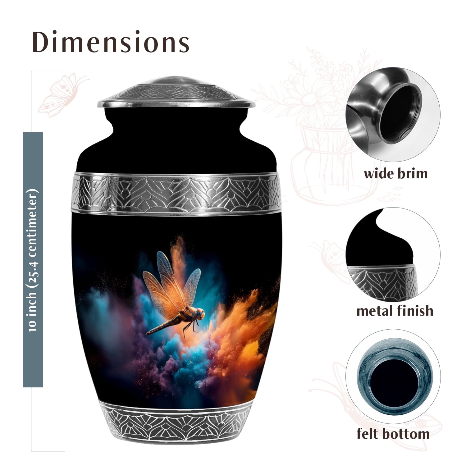 Drangon Fly Human Remain Urns for Ashes Female and Male, Cremation Urn ...