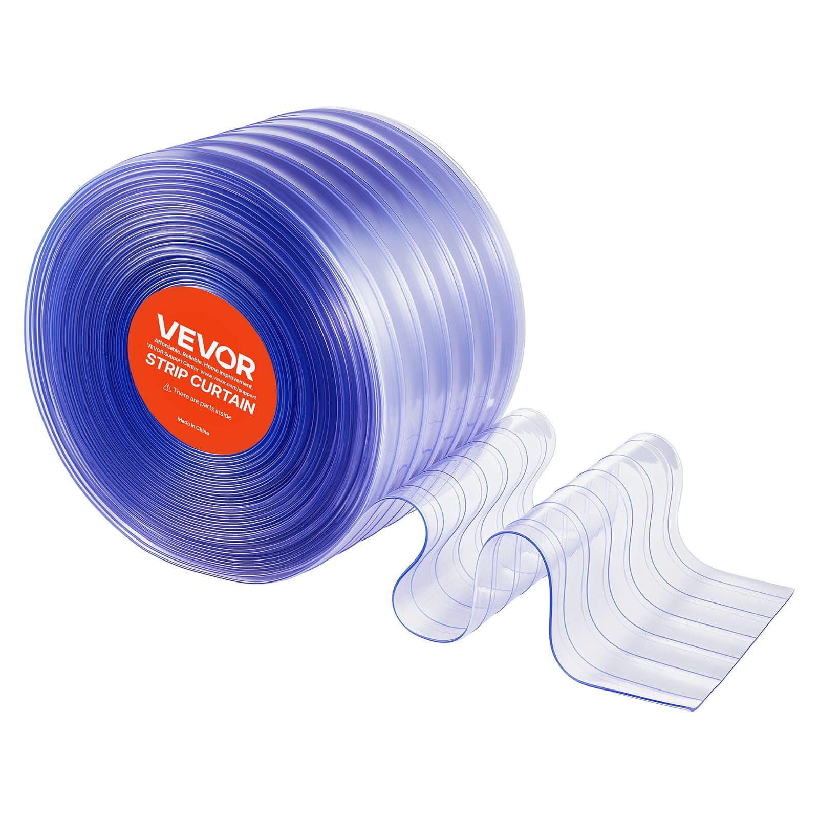 Dranite 150 ft Clear PVC Strip Curtain Ribbed Roll,12 in Wide Cooler ...