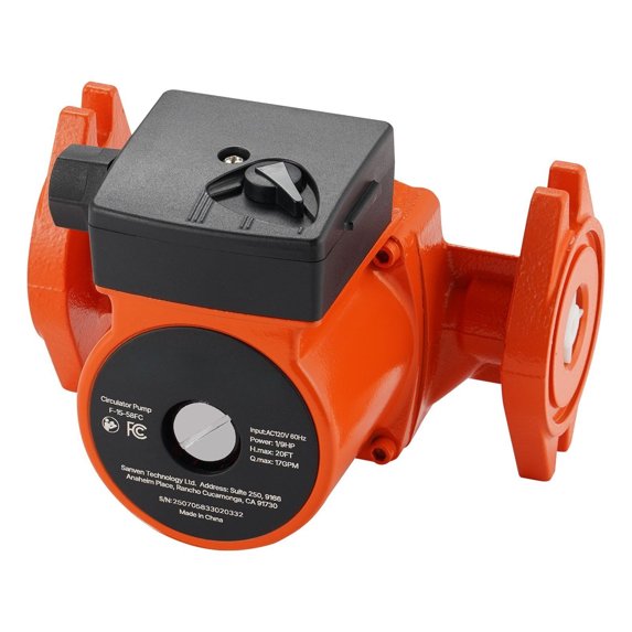 Dranite 17 GPM Cast Iron Circulator Pump, 3-Speed 120V Hot Water ...