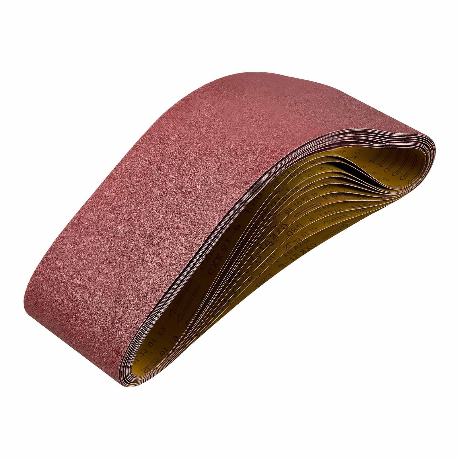 Dranite 6" x 48" Sanding Belts, 10-Pack 80 Grit Aluminum Oxide Abrasive ...