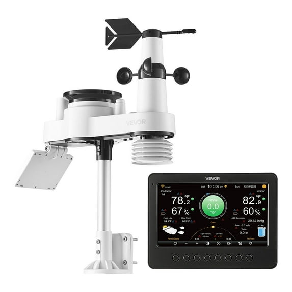 Dranite 7-in-1 Wi-Fi Weather Station with 7" TFT Display | Wireless ...
