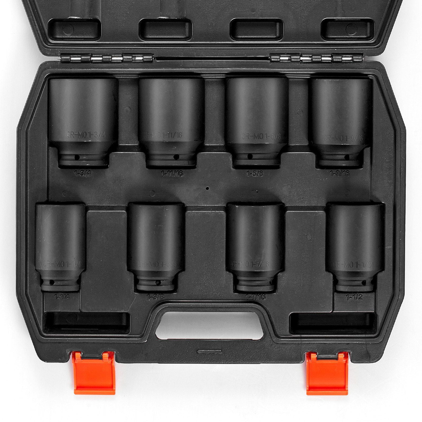 Dranite 8-Piece 1/2" Drive Deep Impact Socket Set, SAE 6-Point Axle Nut ...