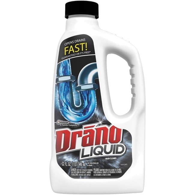 Drano 32 oz 0.25 gal Liquid Drain Cleaner, White - Case of 12 - Walmart.com