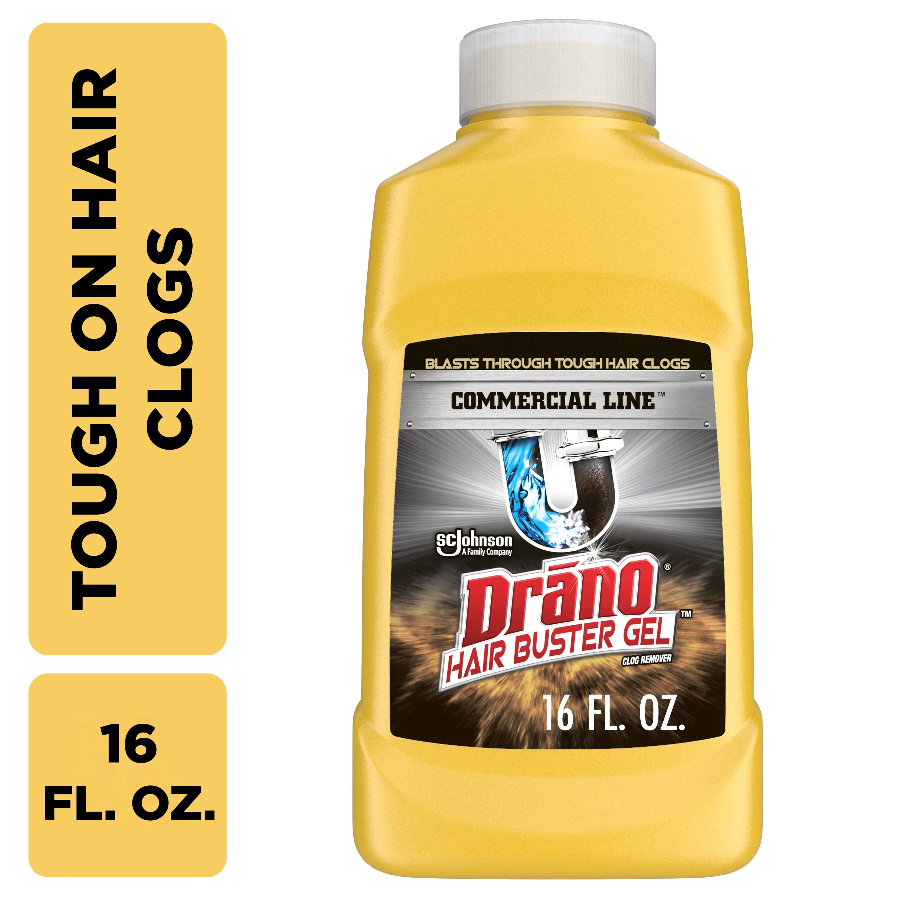 Drano Hair Buster Gel Drain Clog Remover, 16 oz, dissolves hair clogs ...