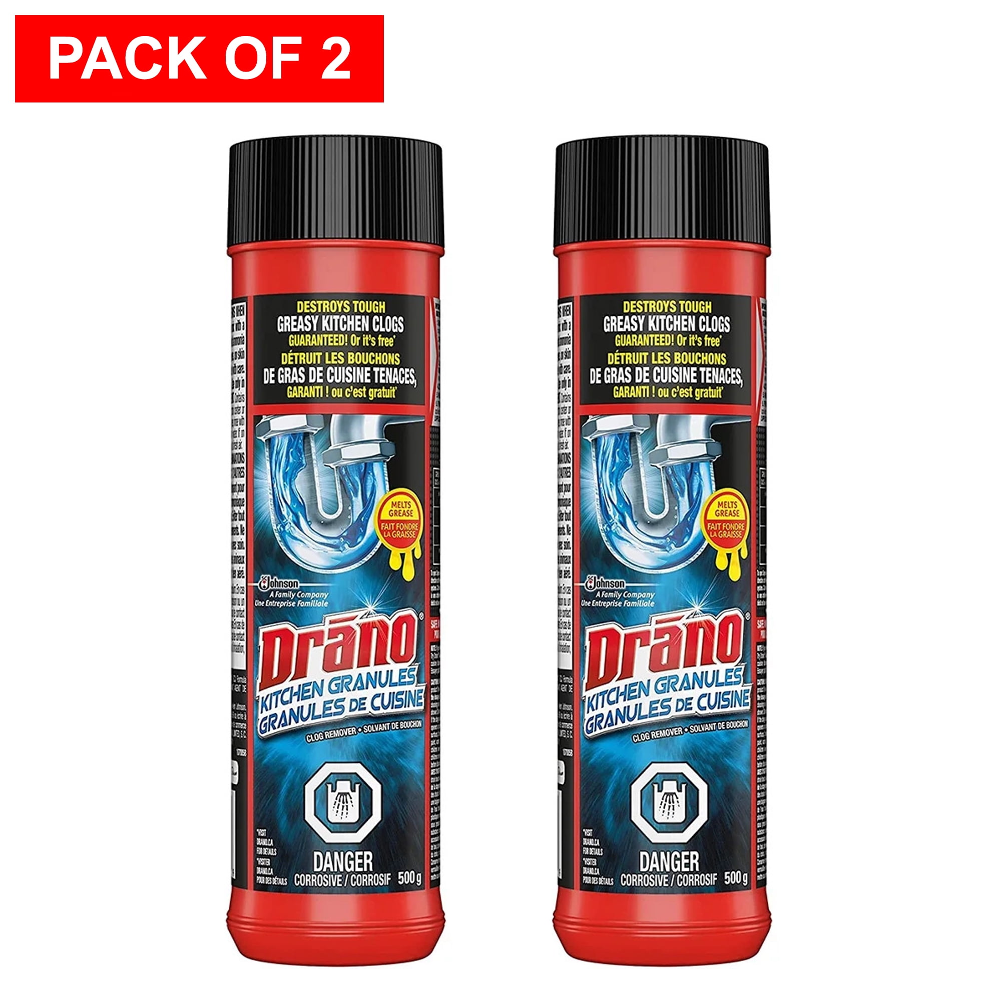 Drano Kitchen Crystals Clog Remover 500g (Pack of 2) - Walmart.com
