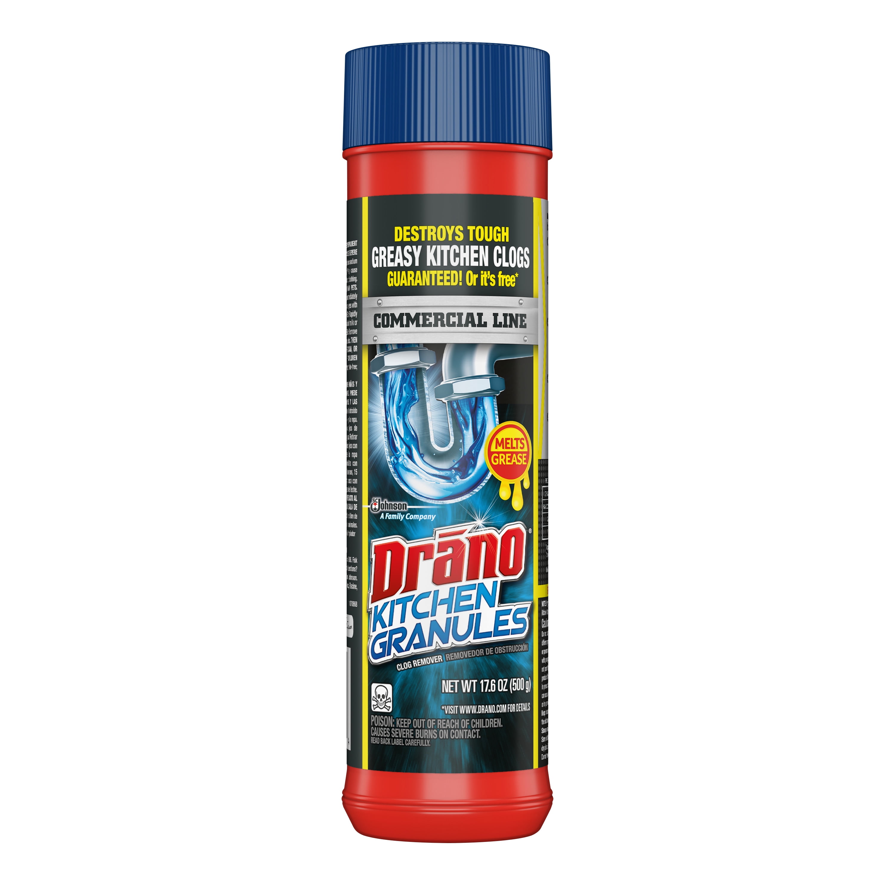 Drano Commercial Line Kitchen Sink & Drain Clog Remover Granules, 17.6 ...