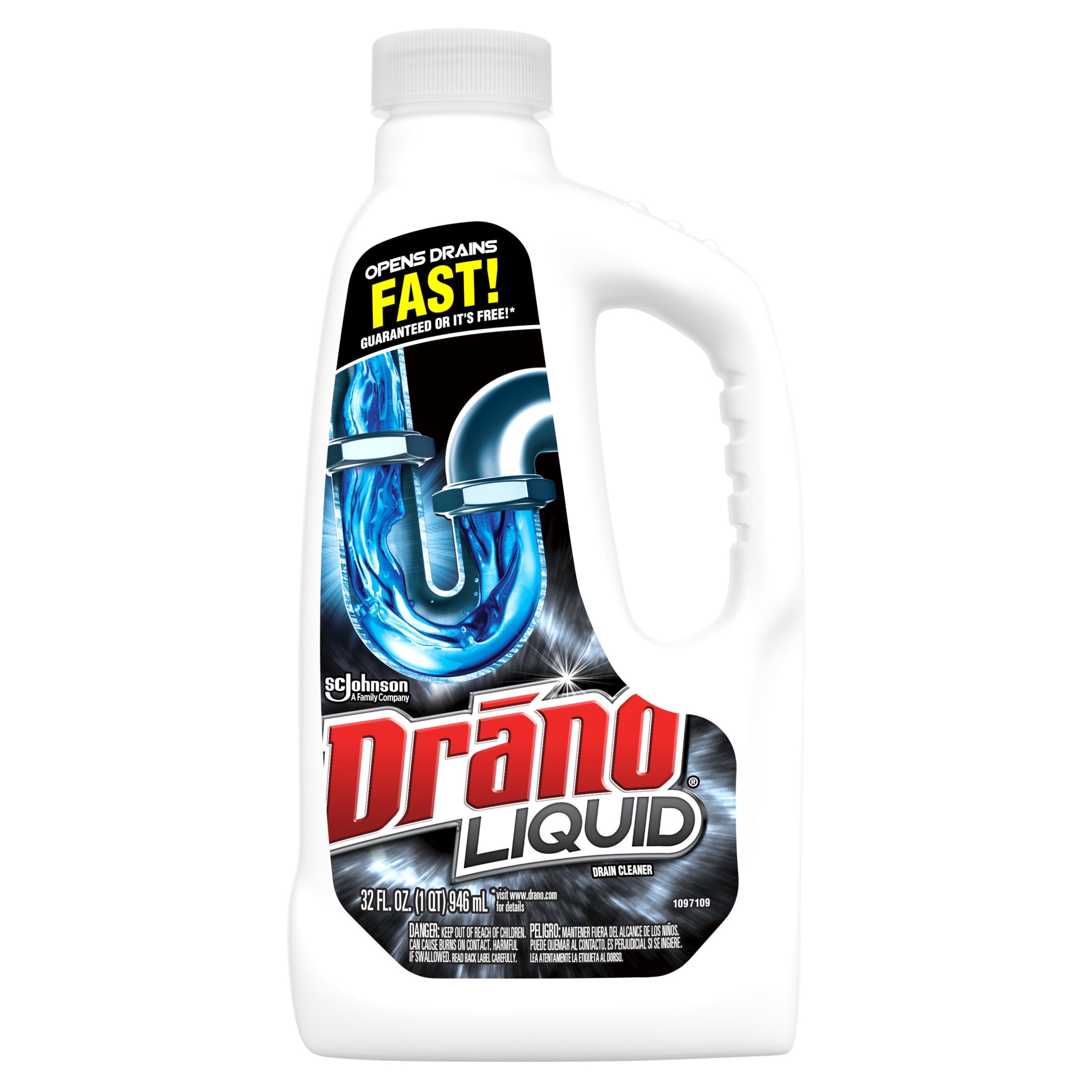 Drano Liquid Drain Cleaner & Opener, 32 oz - Fast Acting, Safe on PVC ...