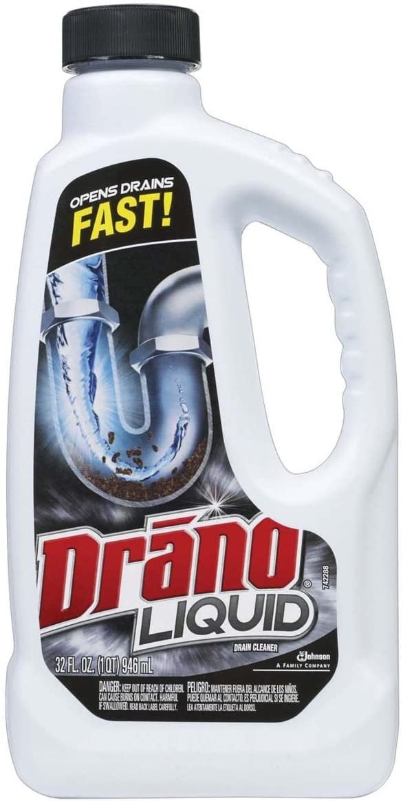 Diversey Drano Liquid Drain Cleaner - Clog-Free, Unscented - Single ...