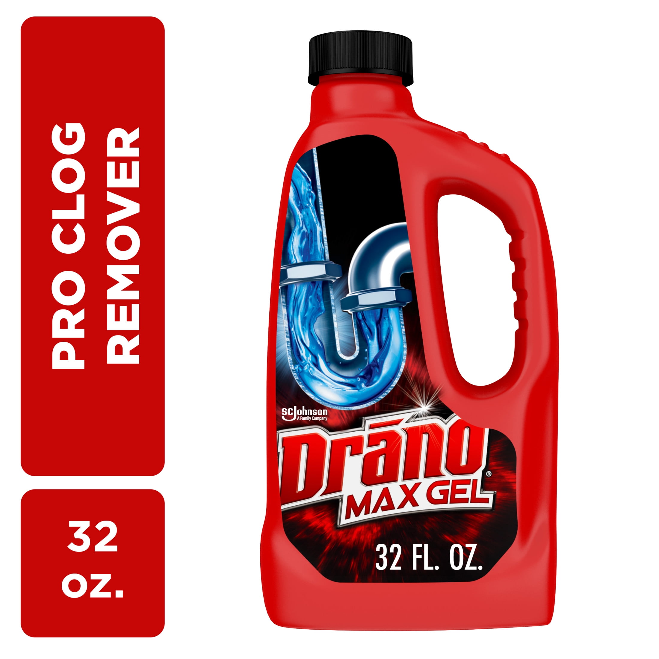 Drano Max Gel Drain Clog Remover 32 oz Thick Gel for Bathroom Kitchen ...