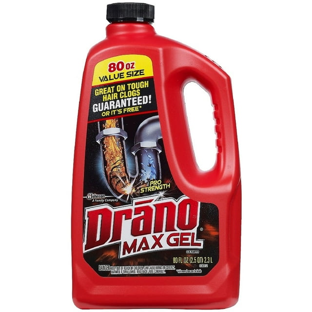 Drano Max Gel Liquid Clog Remover 80 oz - Thick Formula for Better Clog ...
