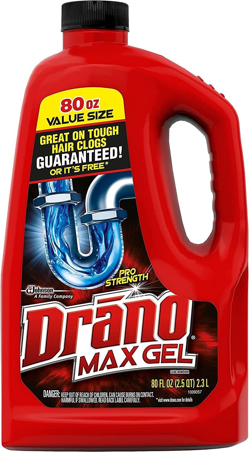Drano Max Gel Liquid Clog Remover, Cuts Through Hair and Scum, Safe for ...