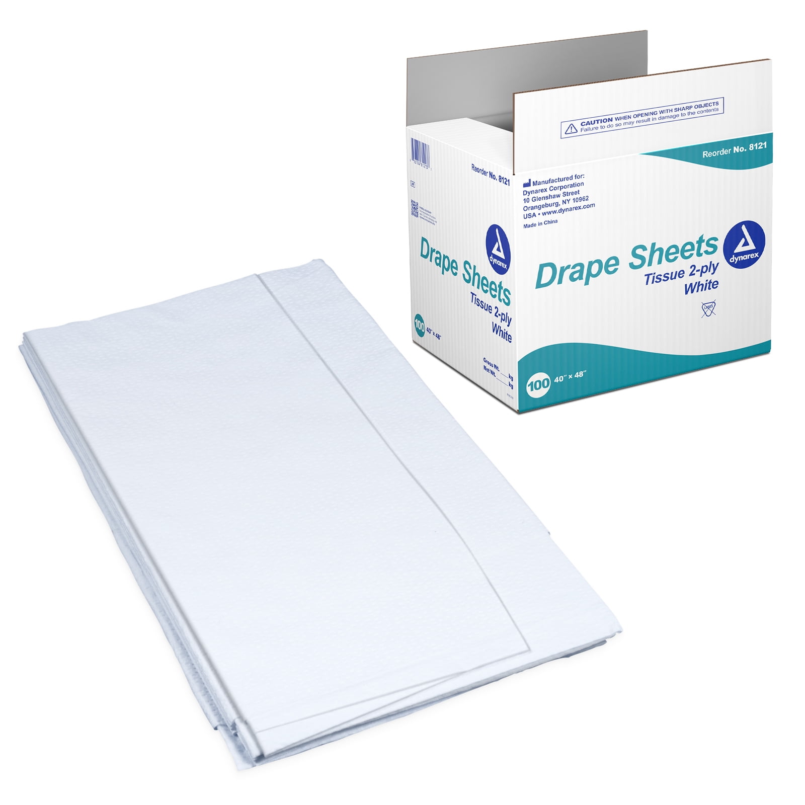 Dynarex Drape Sheet, 2-Ply Tissue, White, Disposable Paper Sheet Used ...
