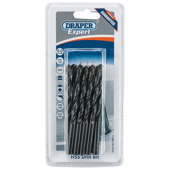 Draper H29MC Expert 8.0mm HSS Drills Card Of 10 - Walmart.com