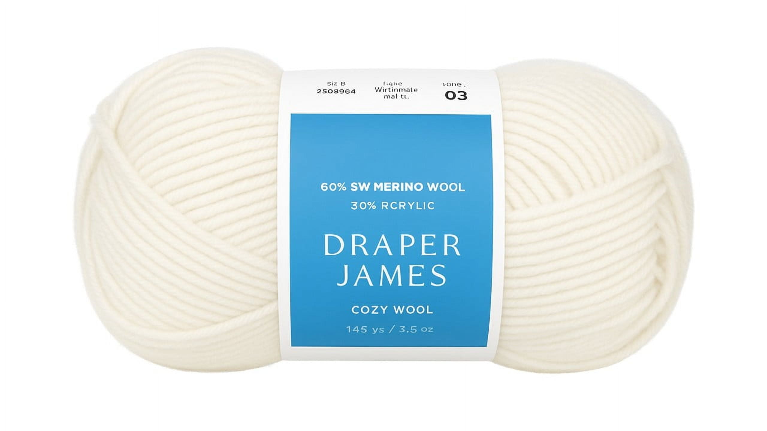 Draper James Cozy Wool, Merino Wool And Acrylic Yarn, Magnolia White ...