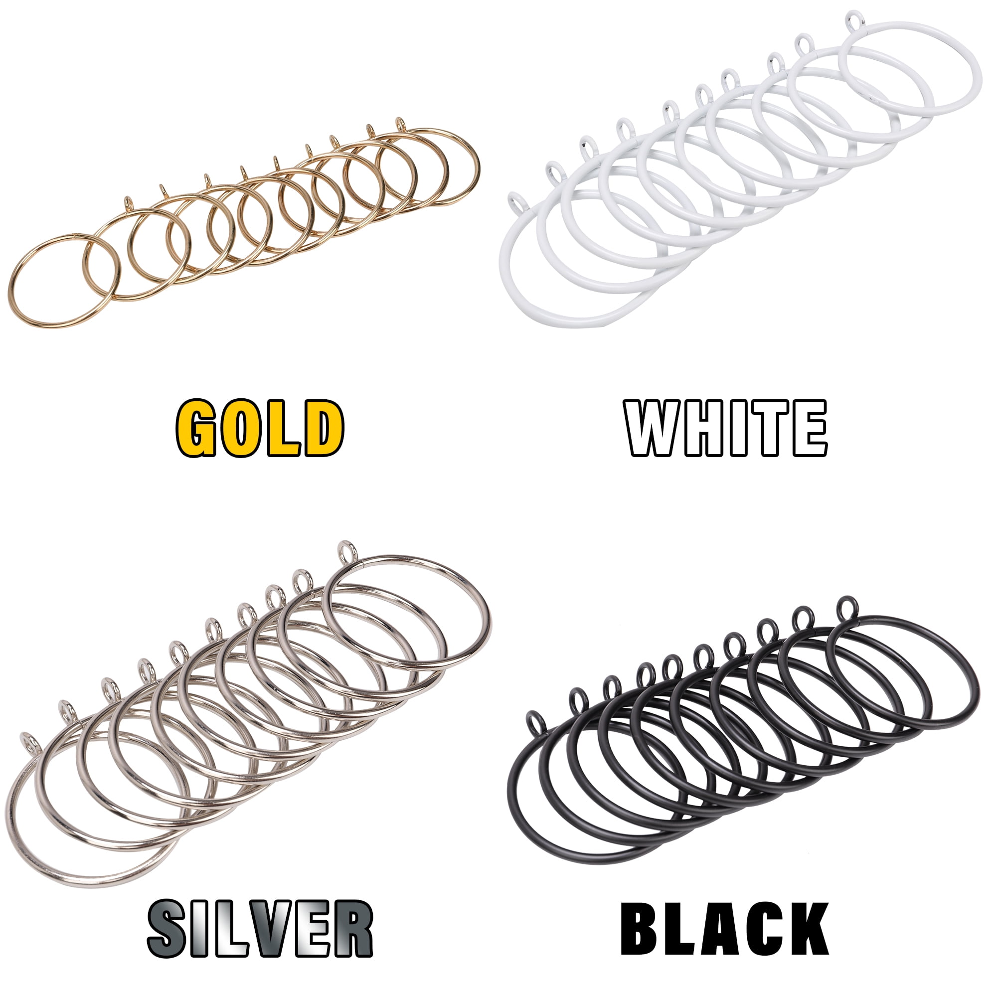 Drapery Curtain Clip Rings, Set of 10 Decorative Drapery Rings Curtain ...
