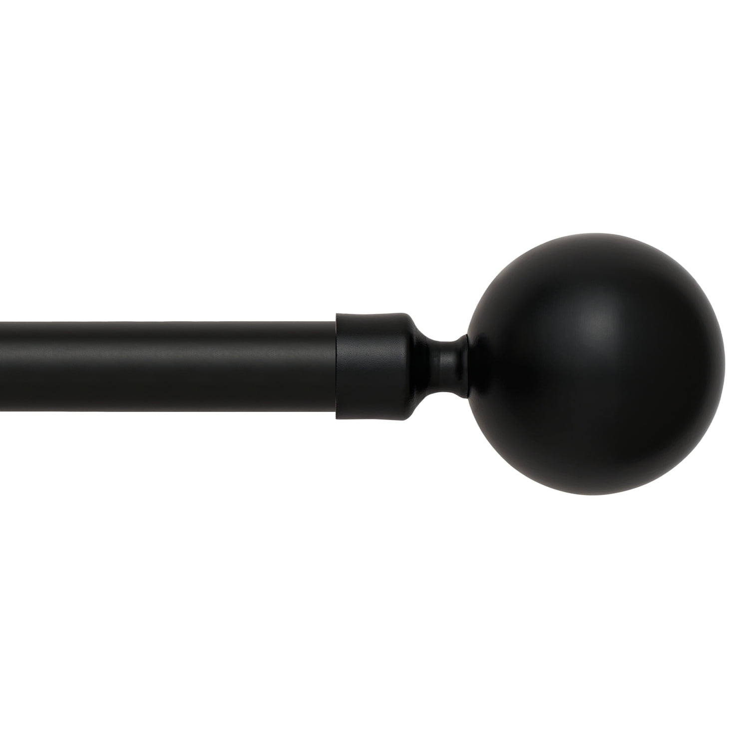 Drapery Rod ball finials Black Adjustable Curtain Rod 76 to 140 cm with ...