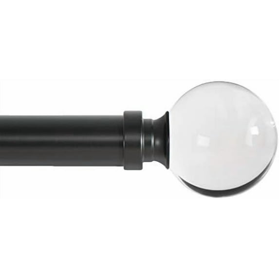 Drapery Treatment Window Curtain Rod - Acrylic Ball 1 inch Pole. 16 to ...