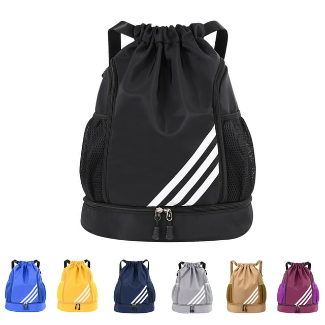 Drasry Drawstring Backpack Resistant String Bag Swimming Gym Sports ...
