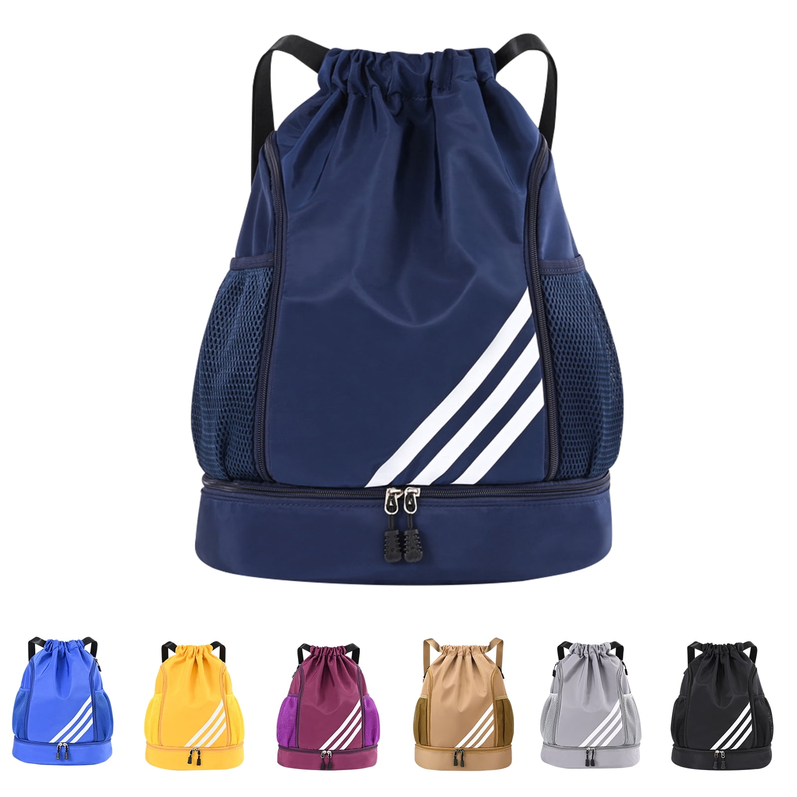 Drasry Drawstring Backpack Resistant String Bag Swimming Gym Sports ...