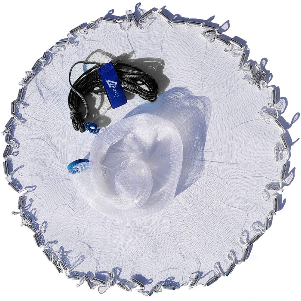 Drasry Fishing Cast Net 3/8 Mesh 5FT Bait Trap Fish Throw Nets ...