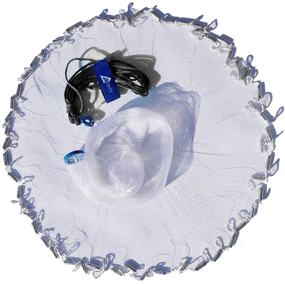 Drasry Fishing Cast Net 3/8 Mesh 7FT Bait Trap Fish Throw Nets ...