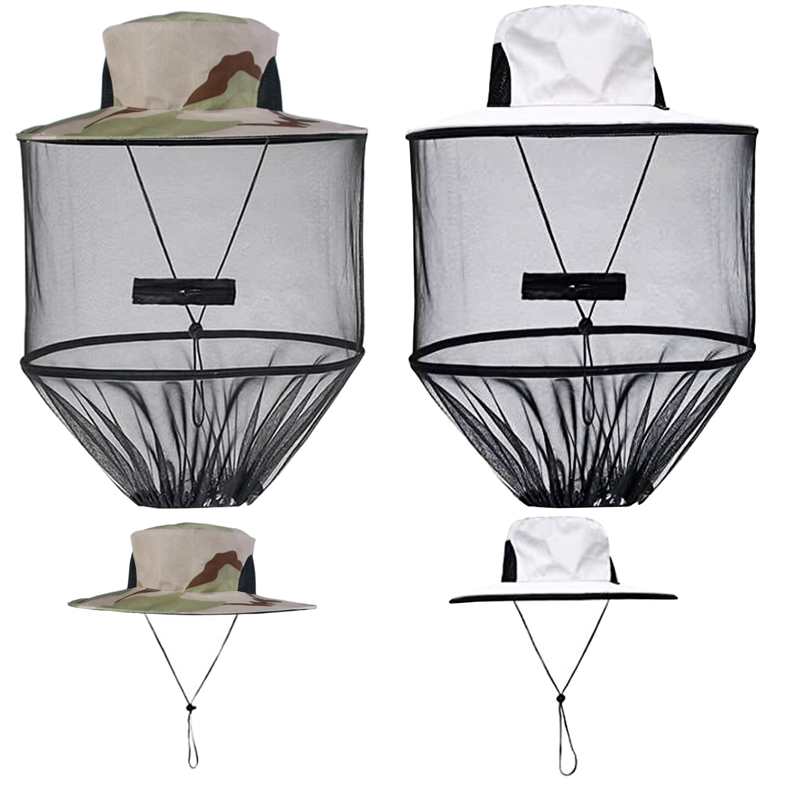 Drasry Mosquito Bee Protective Net Hats, Gray and Brown, Quick-Drying ...