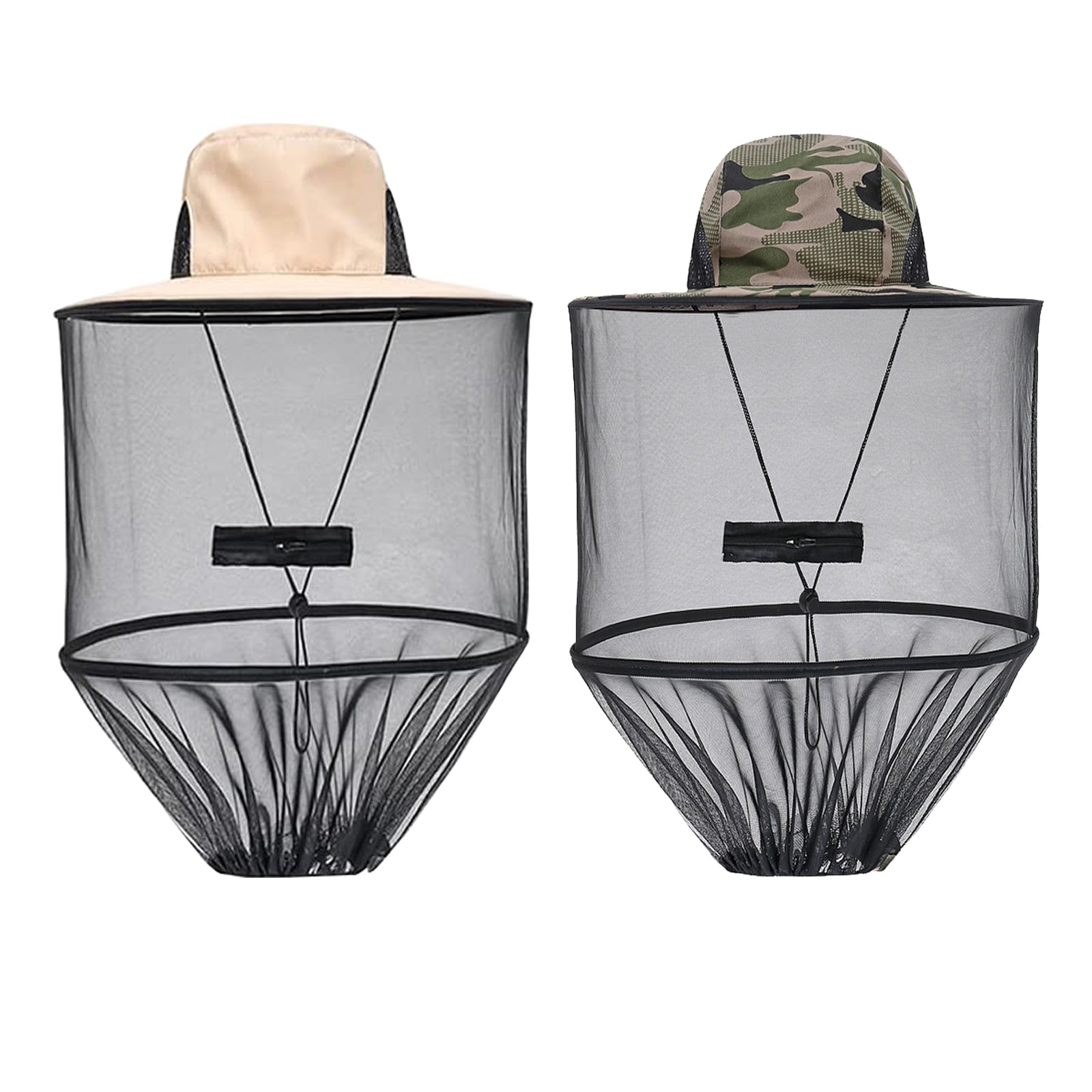 Drasry Mosquito Bees Garden Hats 2Pack Fishing Hunting Net Hat(khaki ...