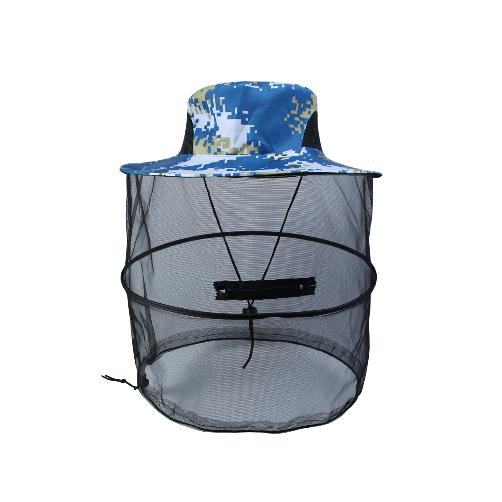 Drasry Fishing Hunting Net Hat Mosquito Bees Garden Hats(Blue ...