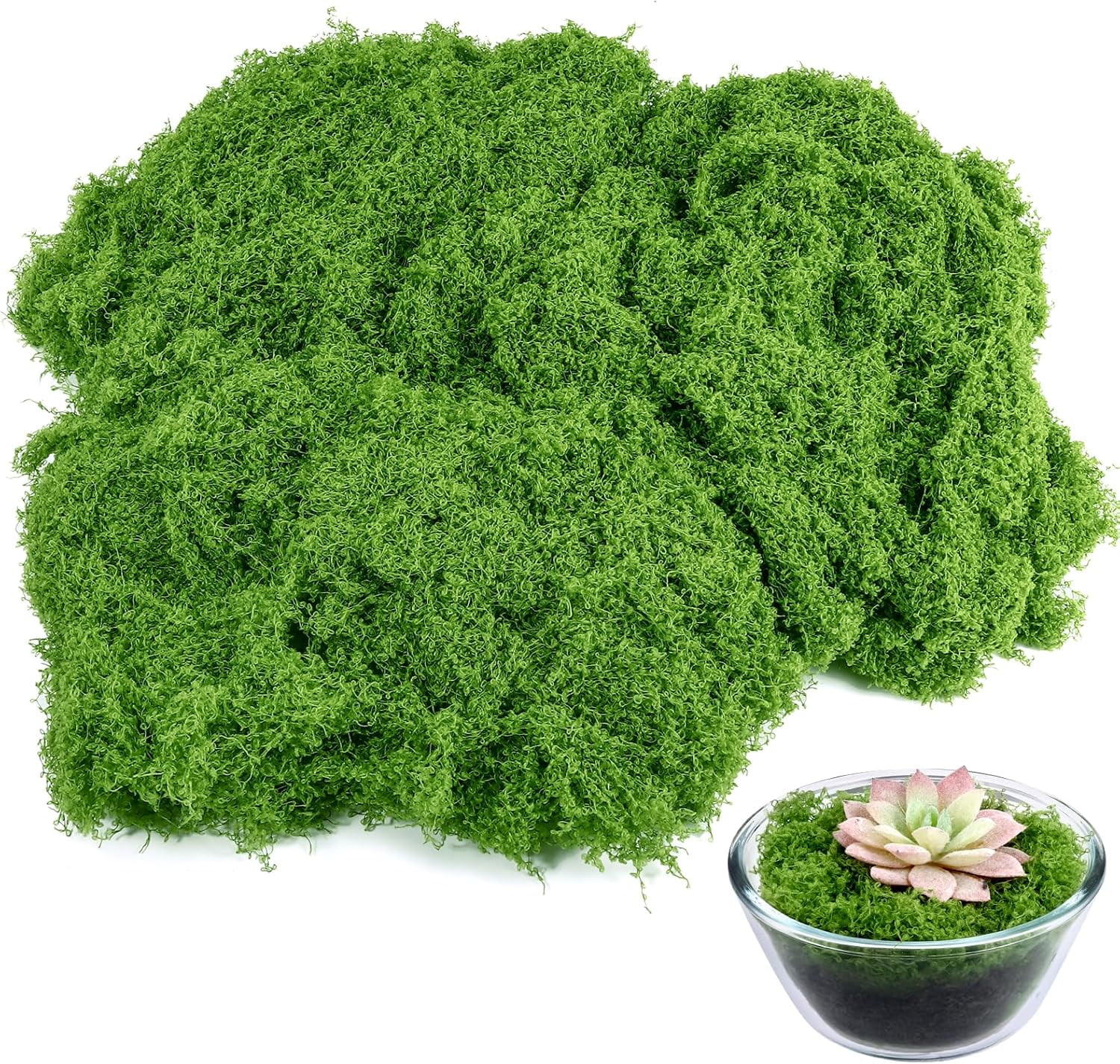Draupnir Fake Green Moss for Potted Plants, Moss Decor Artificial Faux ...