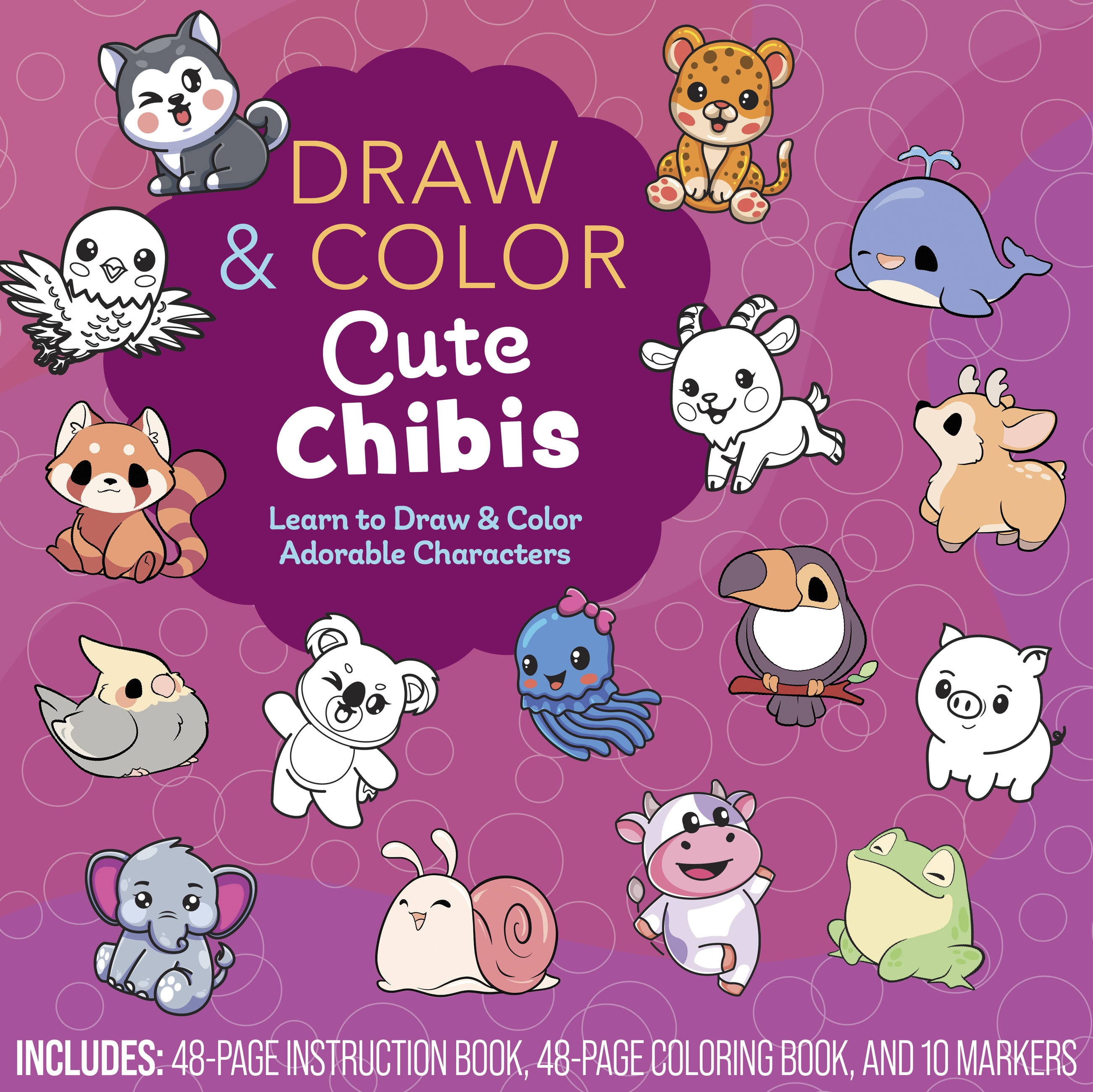 Draw and Color Cute Chibis : Learn to Draw and Color Adorable ...