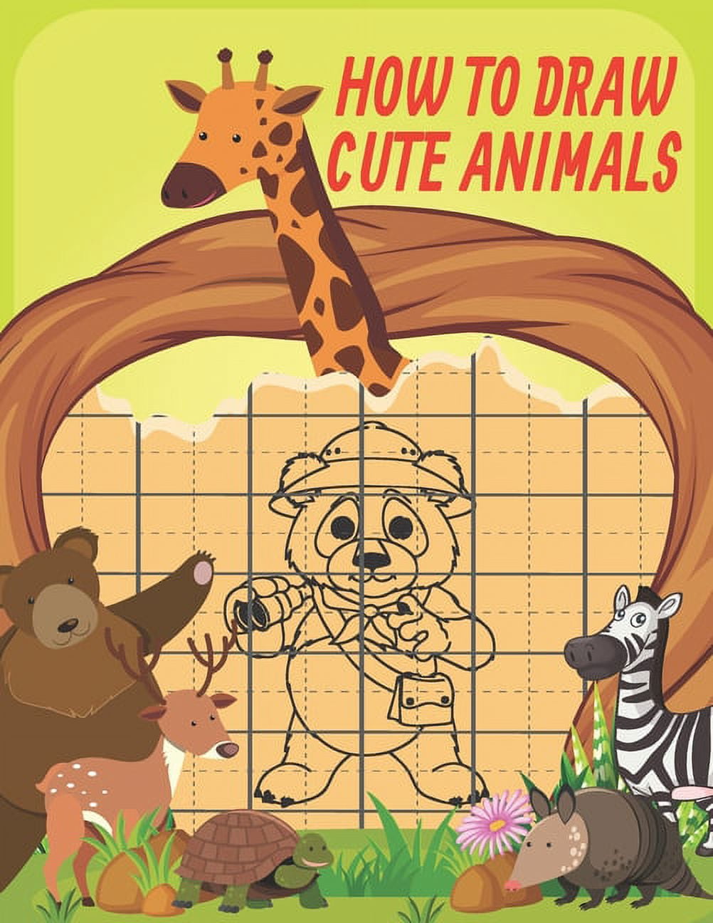 How To Draw Cute Animals: Cute Animals Drawing Grid Activity Book for ...