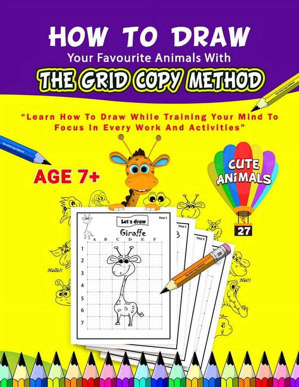 How To Draw Your Favourite Animals With The Grid Copy Method: Learn How ...