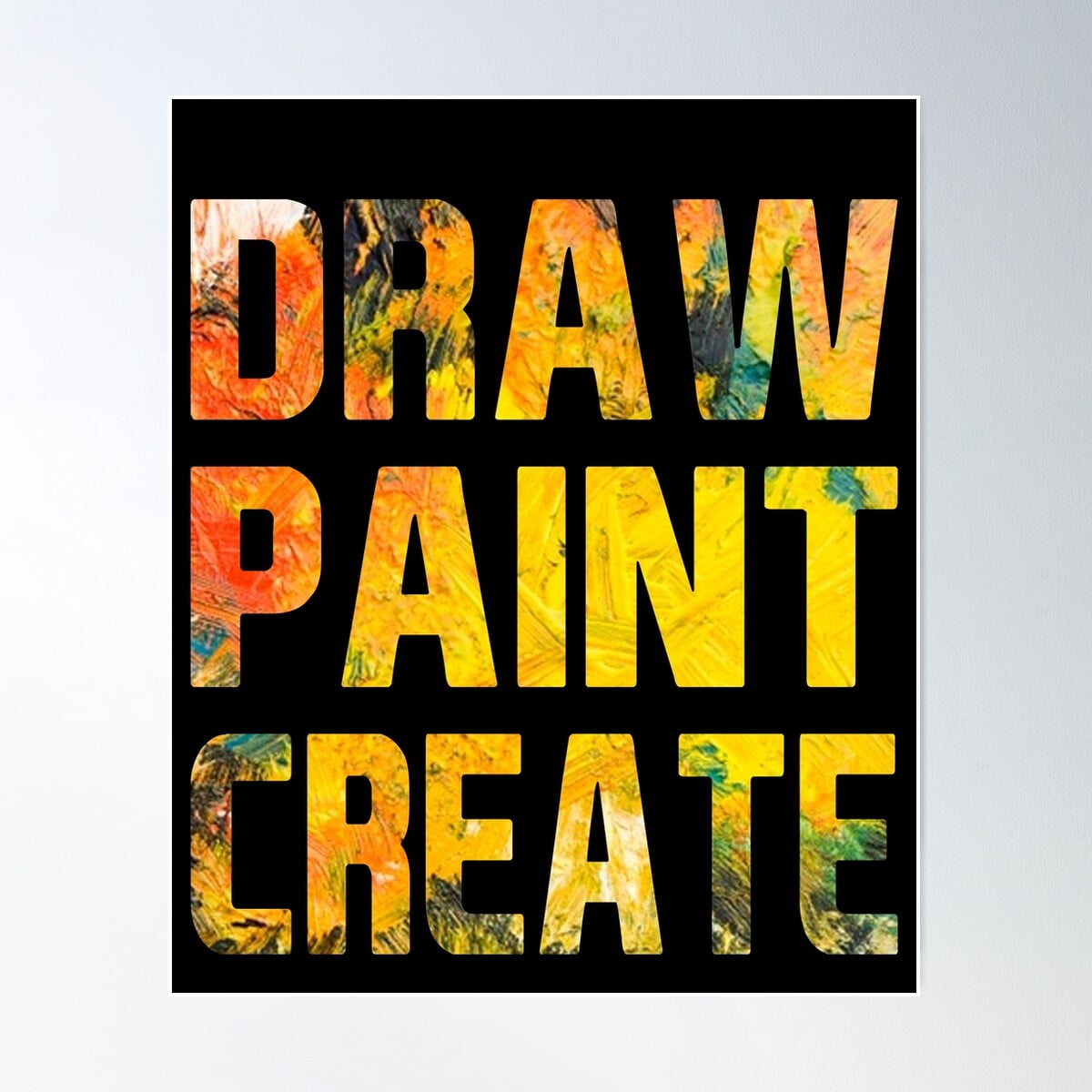 Draw Paint Create Poster Wall Art, Modern Wall Decor For Living Room ...