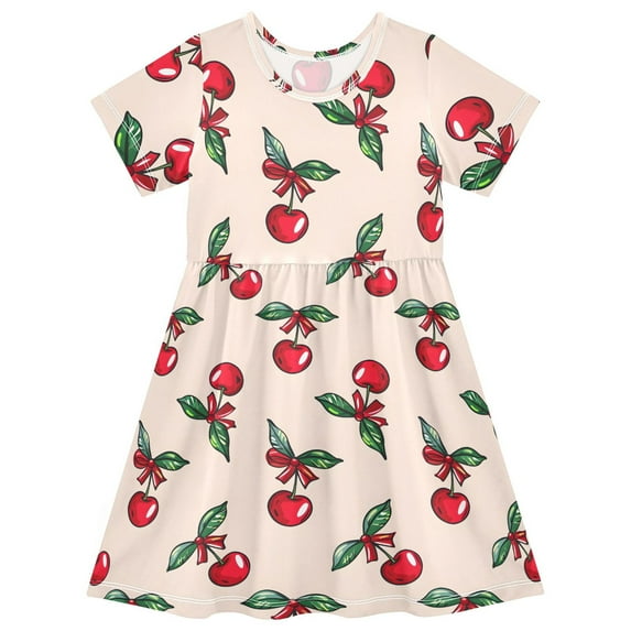 Draw Red Cherry Bow Retro Valentine Day Fabric Print Wallpaper Doodle ...