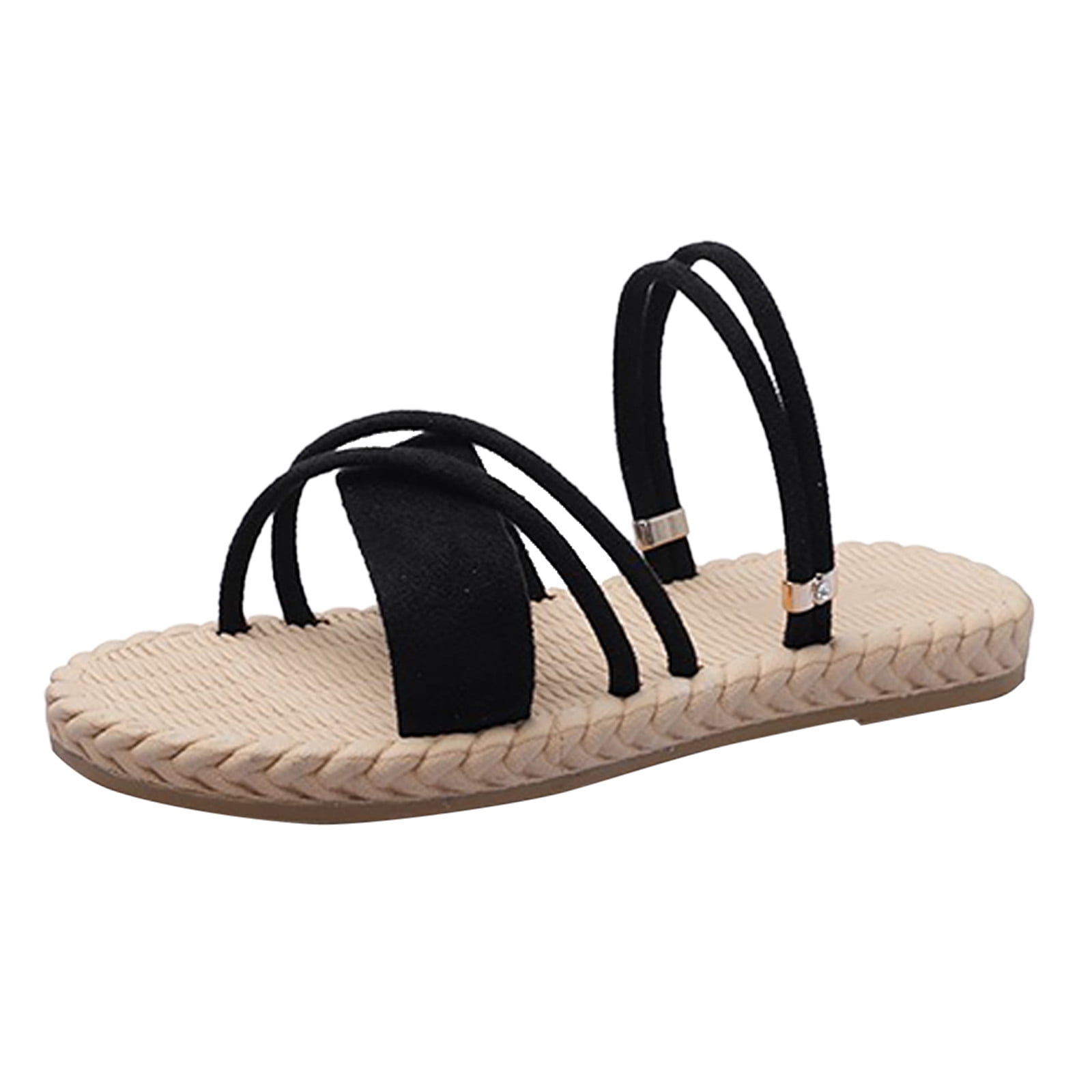Draw Woul Womens Dressy Sandals Woman Sandals Sandals For Wide Feet Black Slides37