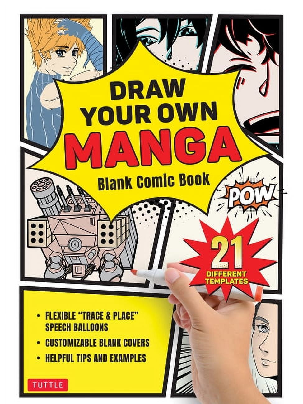 Draw Your Own Manga: Blank Comic Book (with 21 Different Templates ...