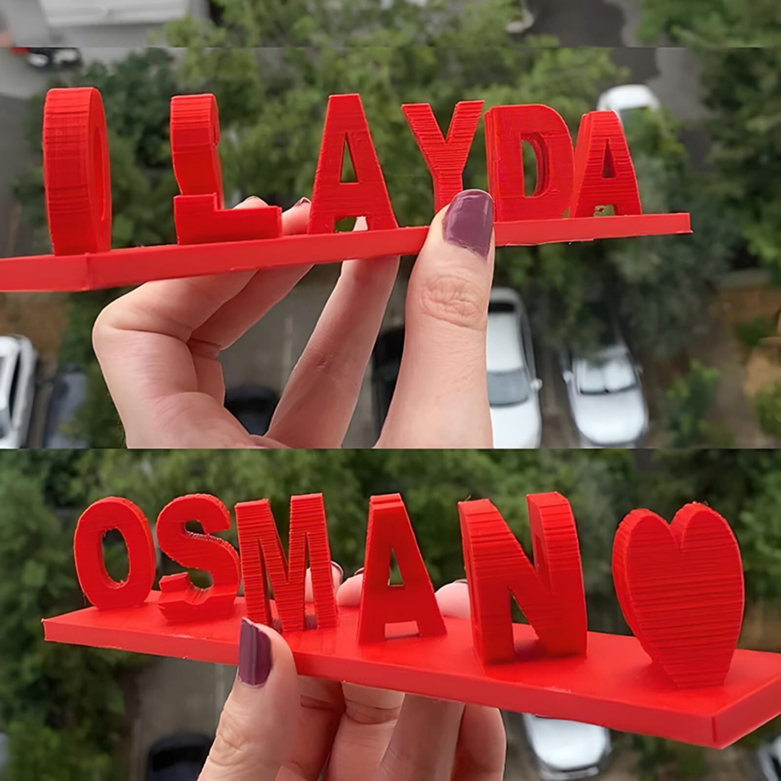 Drawelry Personalized 3D Printed Dual Name Plate, Customized Name ...