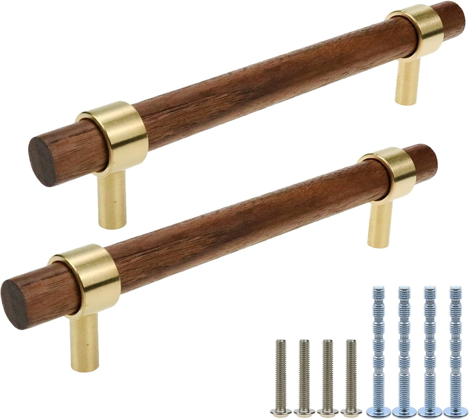 Drawer 6.69"/170mm Pulls Brass Walnut Kitchen Wardrobe Cabinet Hardware ...