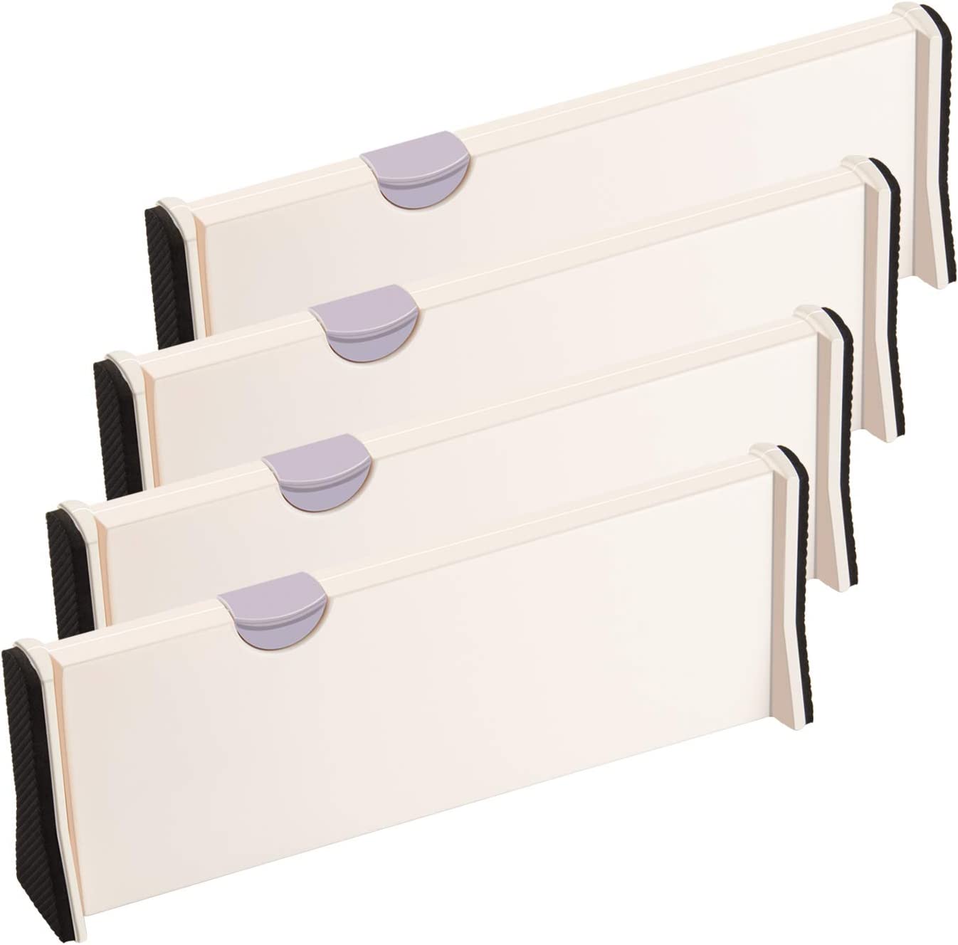 Drawer Dividers Organizer, 4 Pack Adjustable Dresser Drawer Separators ...