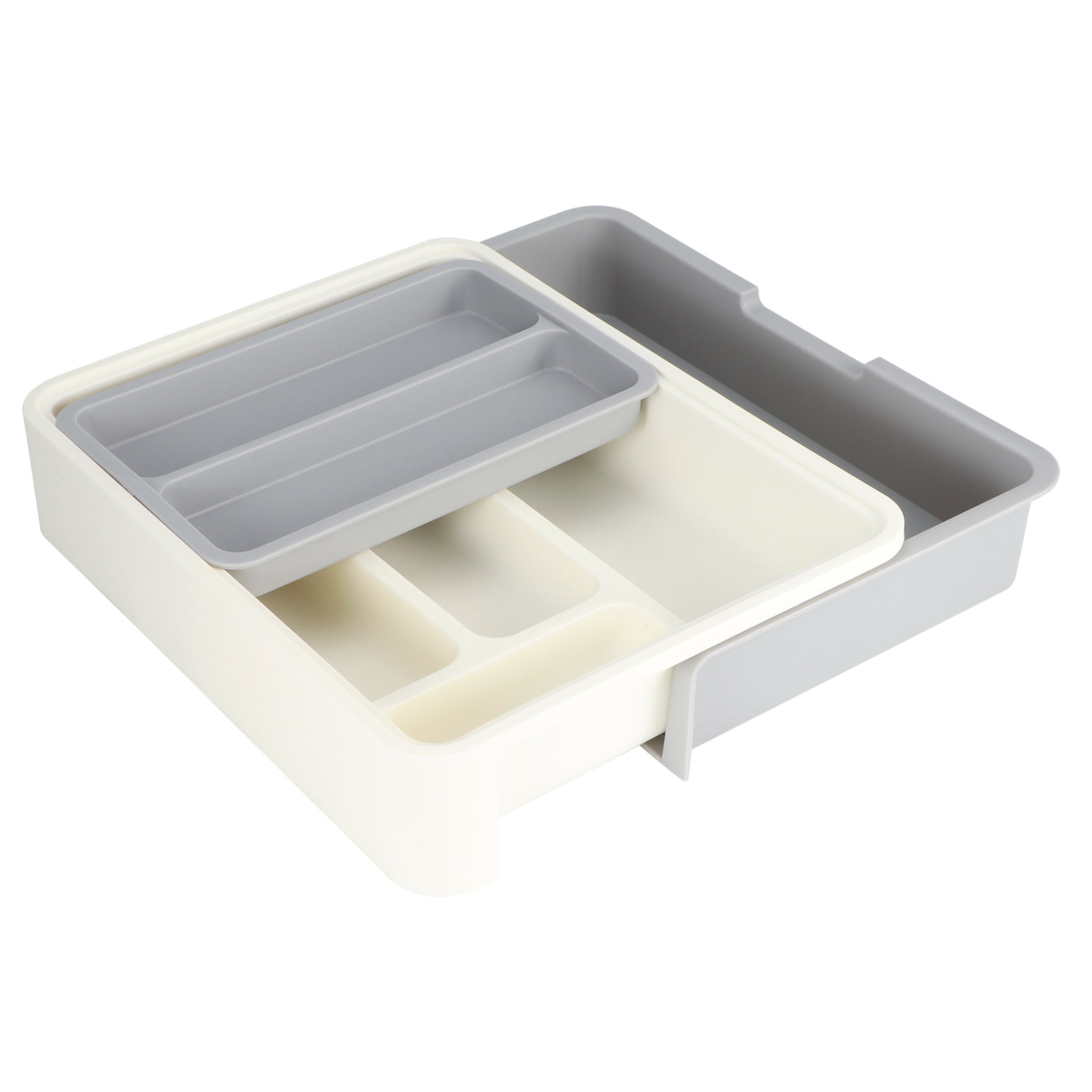 Drawer Dividers Silverware Tray Expandable Utensil Cutlerywith Grooved ...