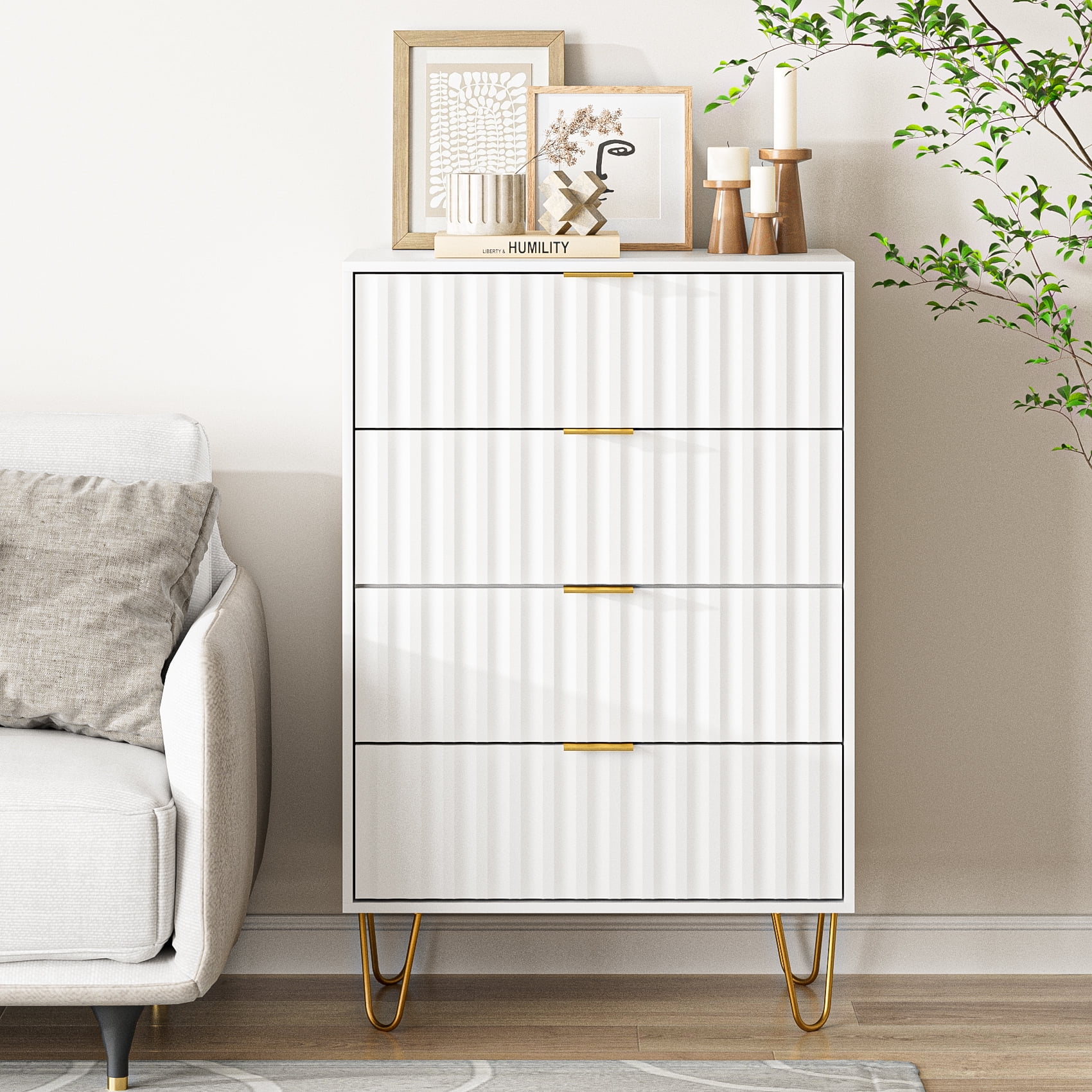 Drawer Dresser, Drawer Chest, Tall Storage Chest Cabinet Organizer Unit ...