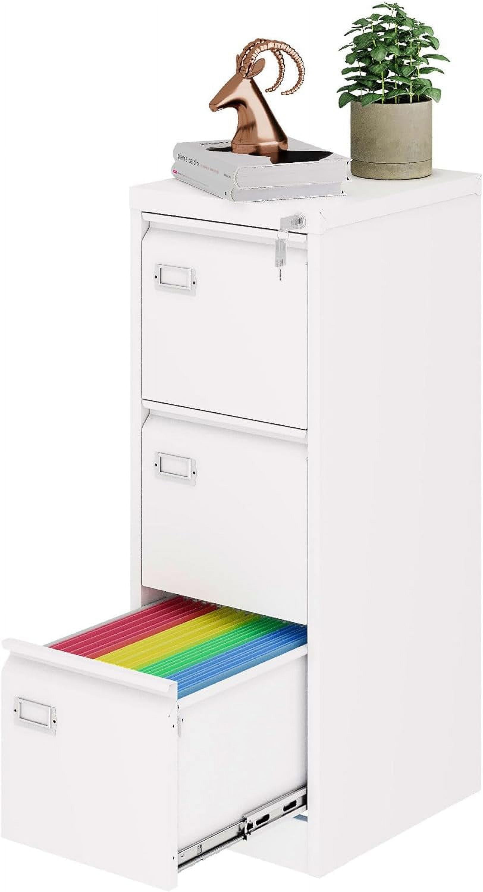 Drawer File Cabinet with Lock，Locking Filing Cabinet Under Desk,Rolling ...
