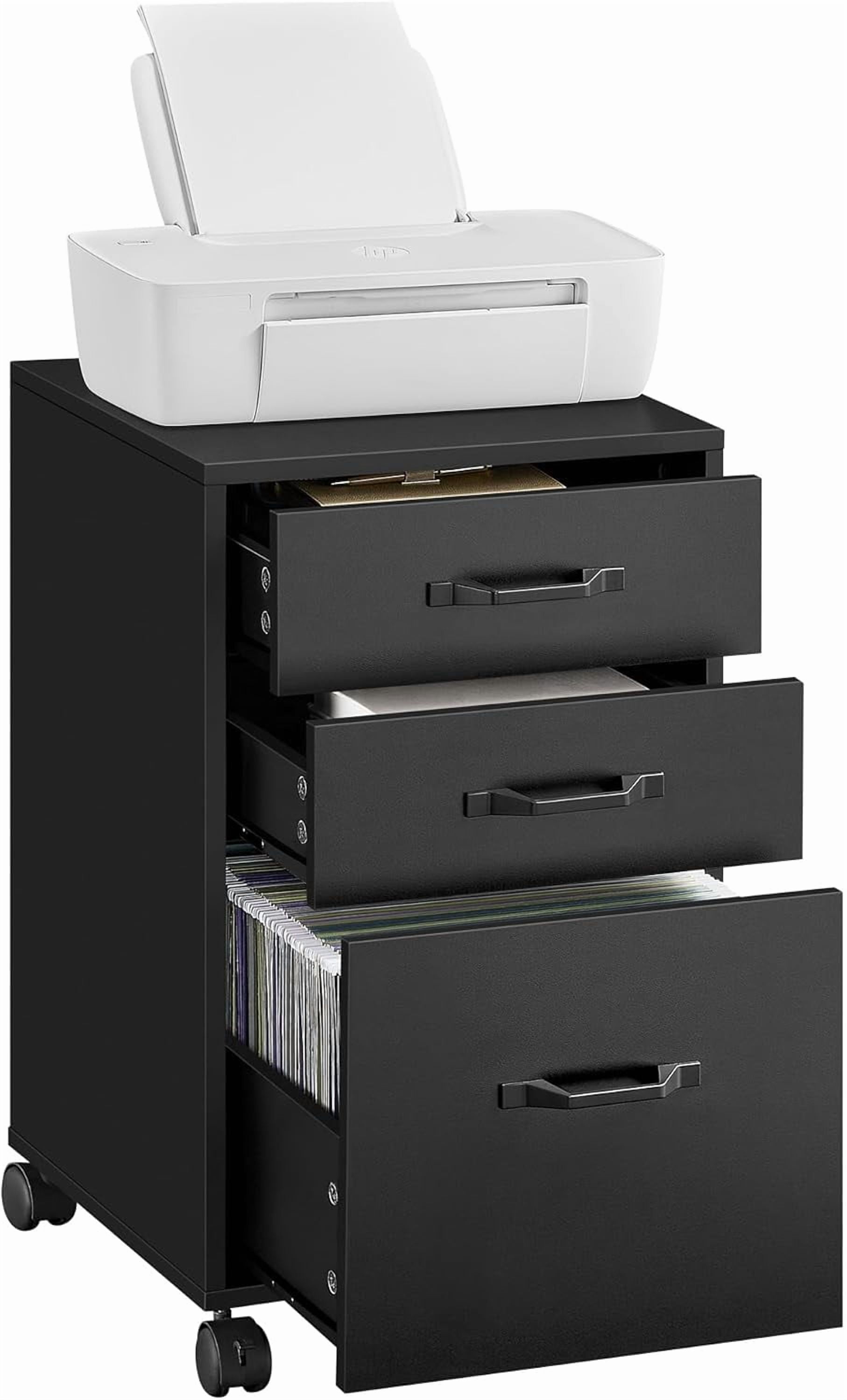 Drawer File Cabinet with Lock Printer Stand Office Filing Cabinet ...