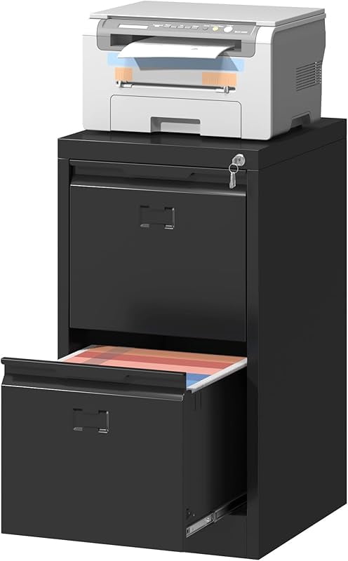 Drawer File Cabinet with Lock, Printer Stand, Office Filing Organizer ...