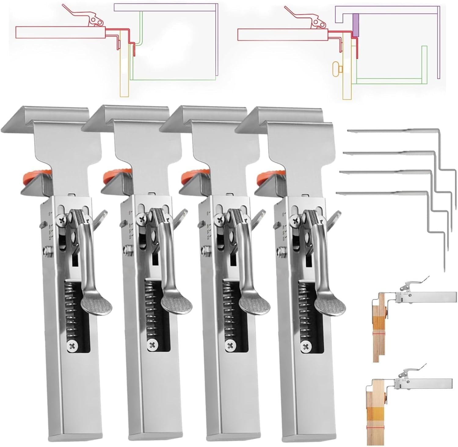 Drawer Fixing Clamp, One-Touch Fixed Removable Drawer Clamp, Thickness ...