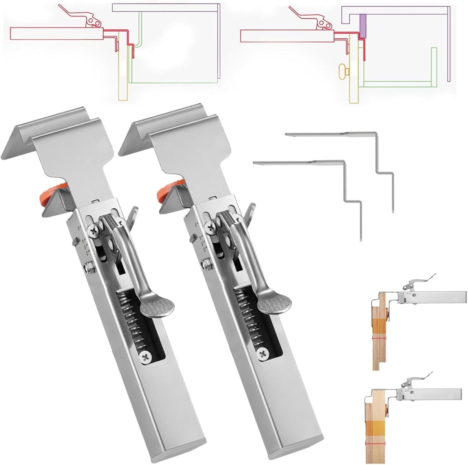Drawer Fixing Clamp, One-Touch Fixed Removable Drawer Clamp, Thickness ...