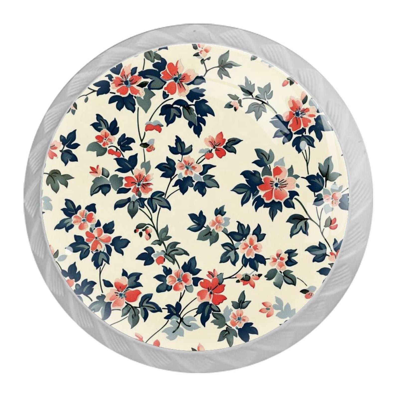 Drawer Knobs Decorative Kitchen Knob Set of 4, Floral Beautiful Cabinet ...