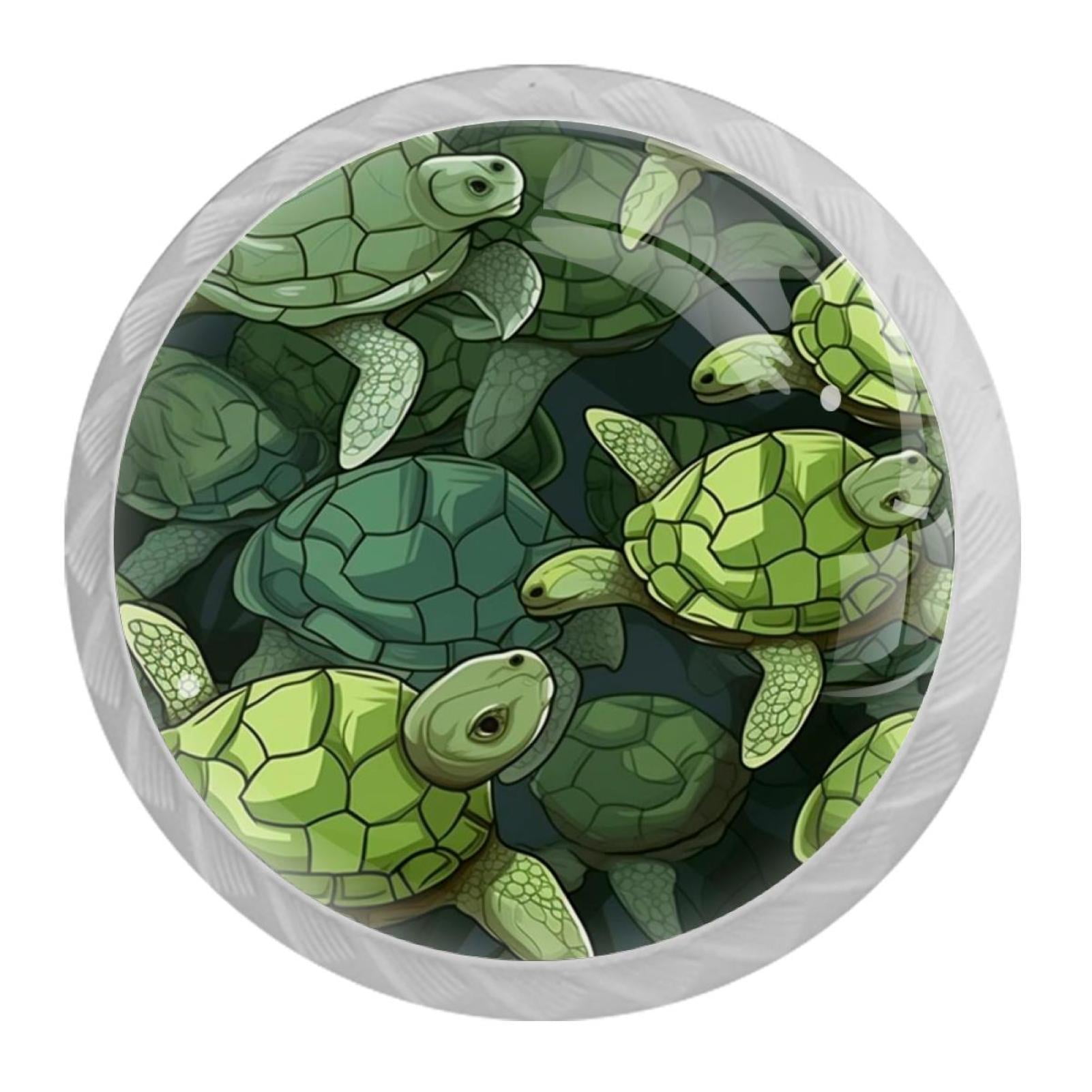 Drawer Knobs Decorative Kitchen Knob Set of 4, Sea Turtle Green ...