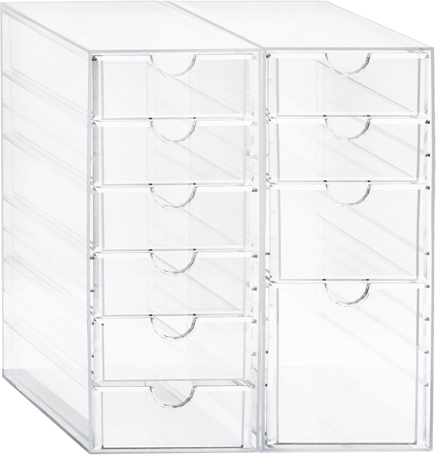 Drawer Organizer with 10 Drawers, Set of 2 Office Desk Organizers ...