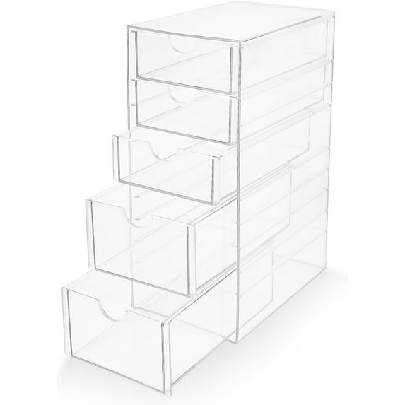 Drawer Organizer with 5 Drawers, Hair Accessories Organizer, Office ...